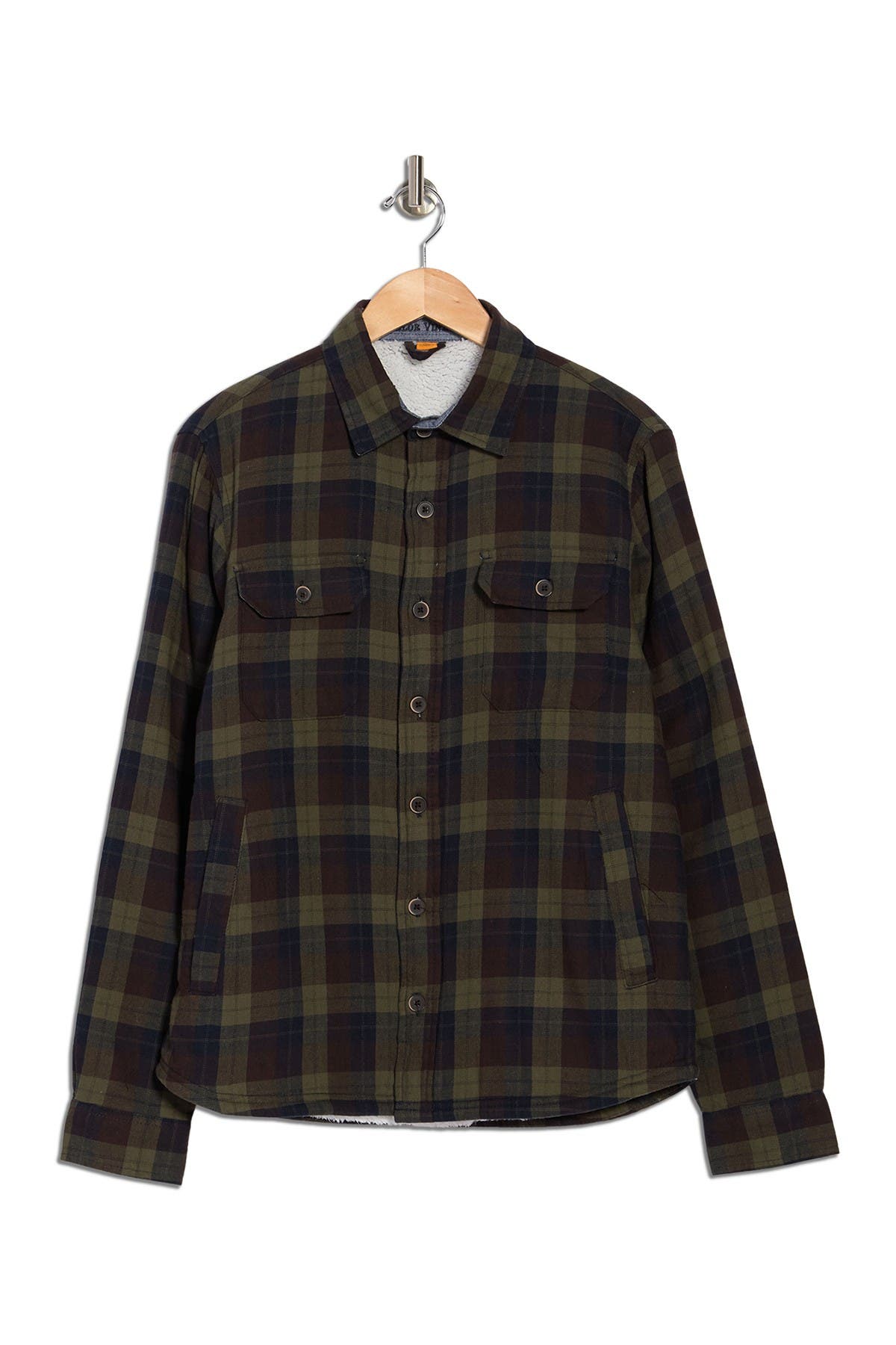 Tailor Vintage Fleece Lined Plaid Flannel Shirt In Army Heritage Navy ...