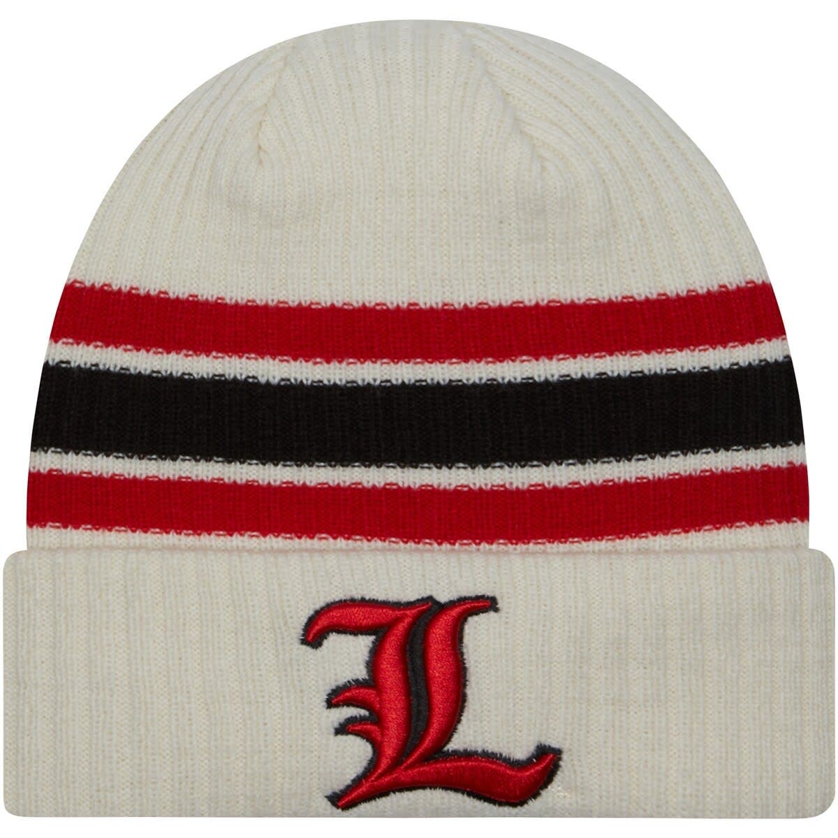New Era Men's New Era Cream Louisville Cardinals Vintage Cuffed Knit ...