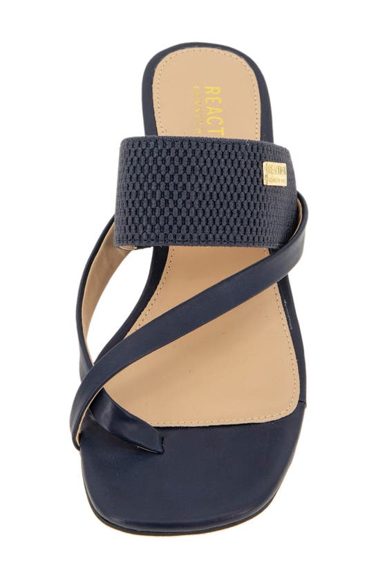 Reaction Kenneth Cole Morhaa Cross Wede Sandal In Navy | ModeSens