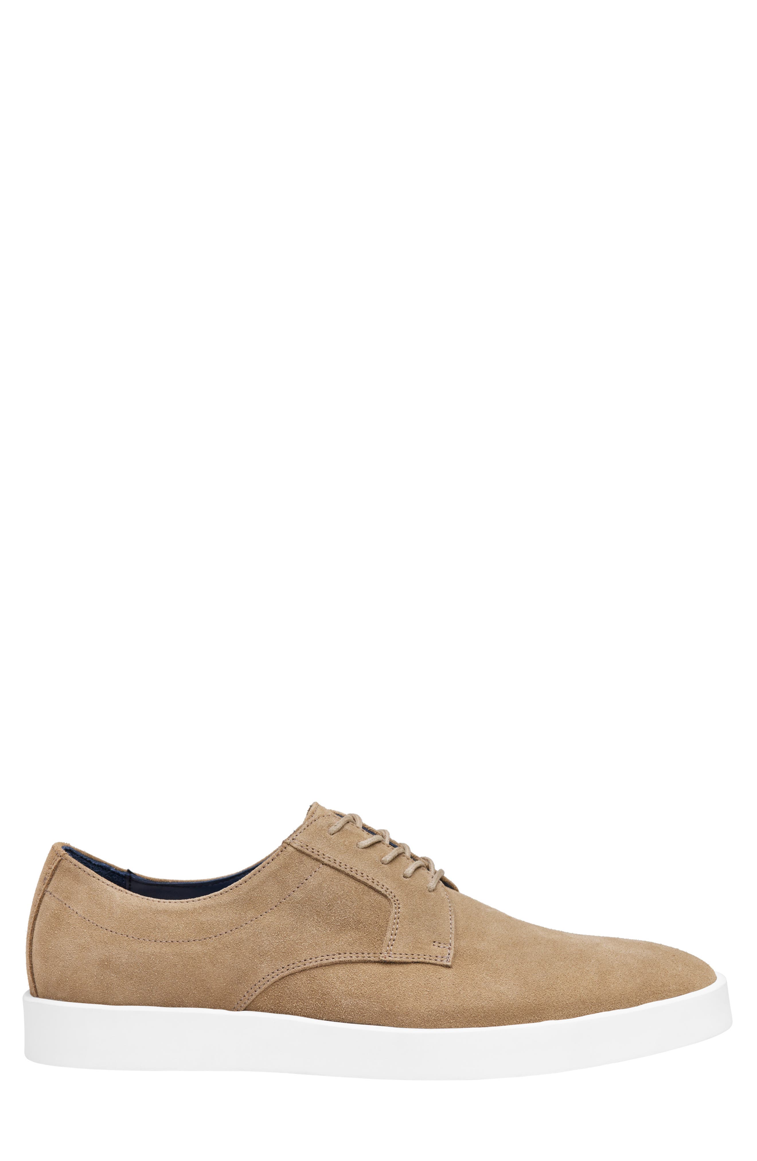 J & M COLLECTION Bolivar Plain Toe Derby in Taupe Italian Suede | Smart ...
