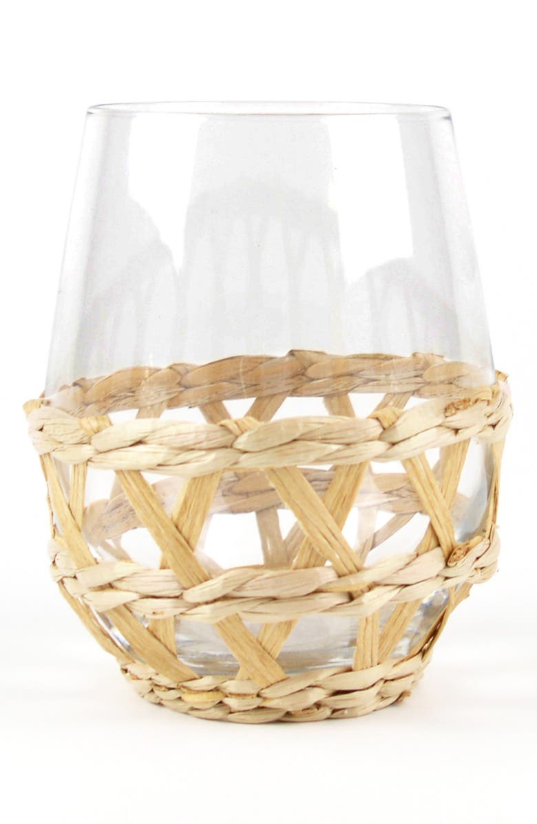 8 OAK LANE Rattan Set of Four Stemless Wine Glasses | Nordstromrack