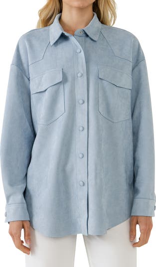 Free the Roses Faux Suede Shacket | Nordstrom