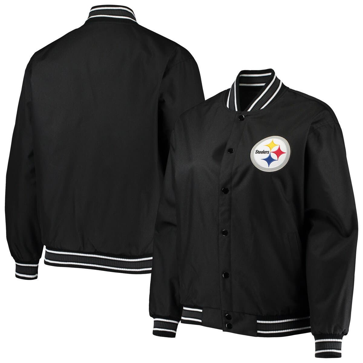 JH DESIGN Women's JH Design Black Pittsburgh Steelers Plus Size Poly ...
