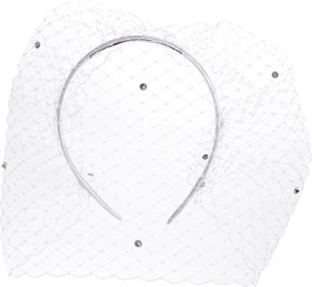 KAT AND CLARESE Crystal Embellished Veil | Nordstrom