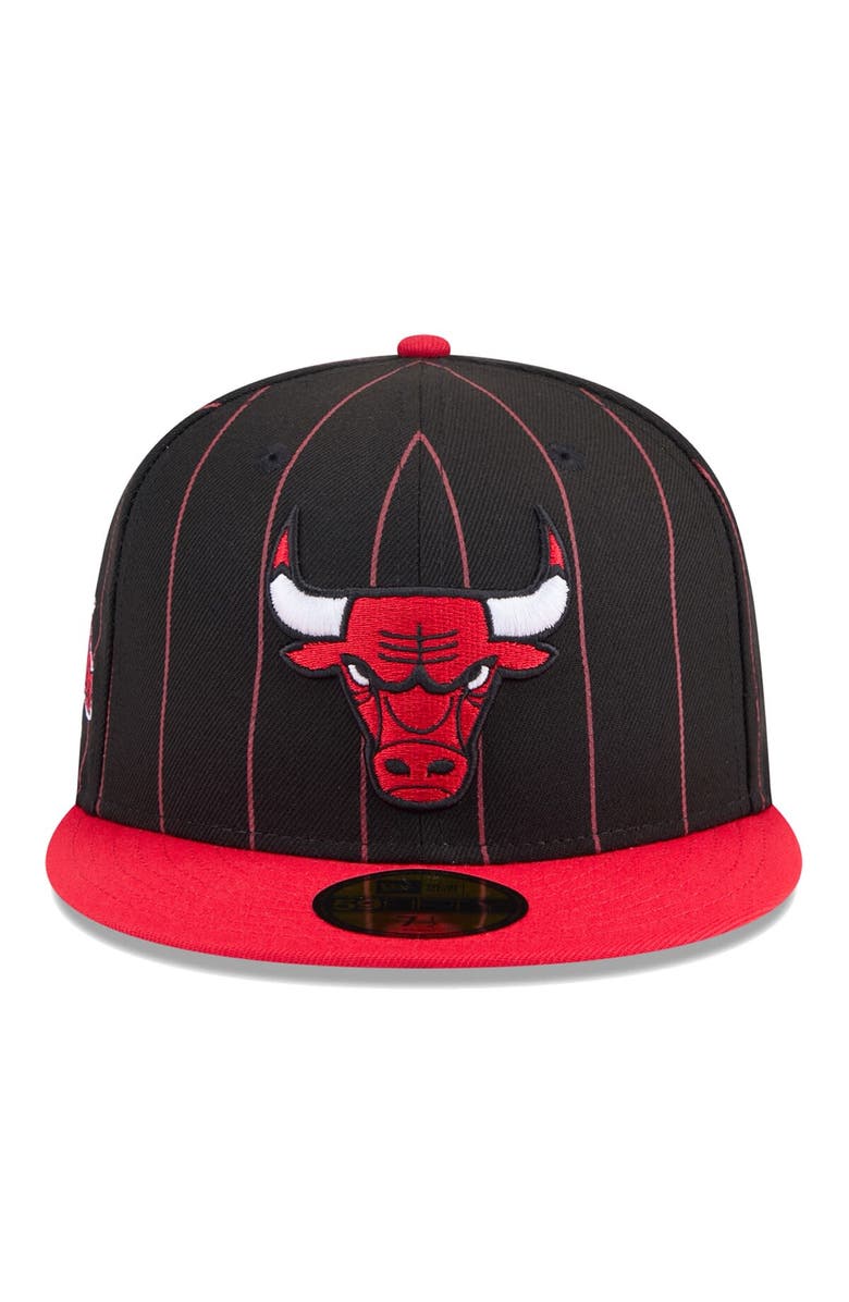 New Era Men's New Era Black/Red Chicago Bulls Pinstripe Two-Tone ...