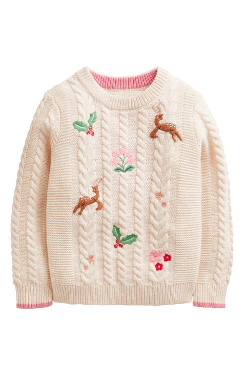 Girls' Ivory Sweaters 2T-6X: Cardigan, Crewneck & Ruffle | Nordstrom