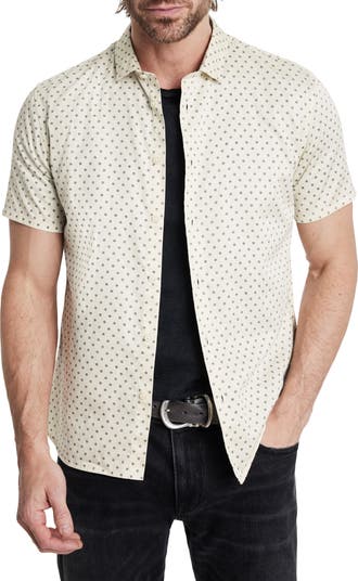 John Varvatos Sean Medalion Print Short Sleeve Button-Up Shirt | Nordstromrack