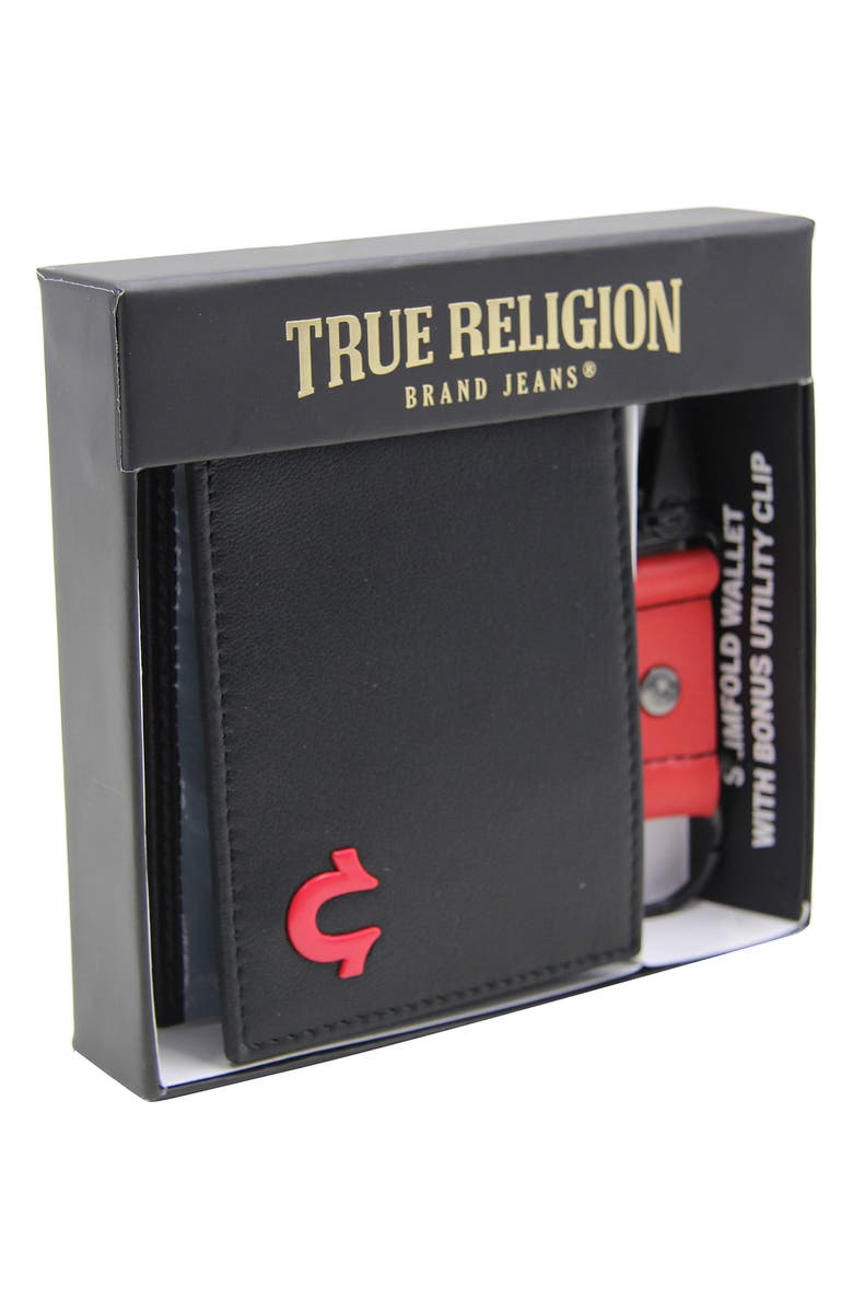 True Religion Brand Jeans Marcus Slim Bifold Wallet & Key Clasp Gift ...
