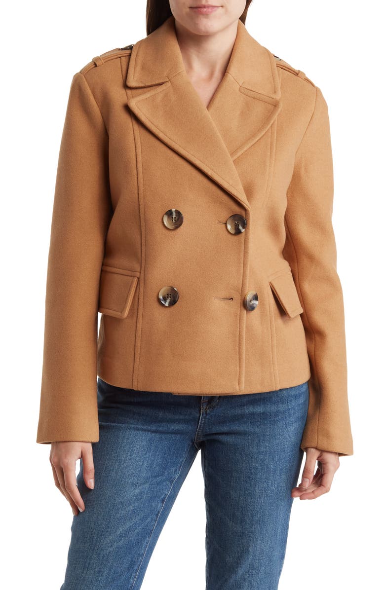 Sam Edelman Solid Felted Crop Peacoat | Nordstrom