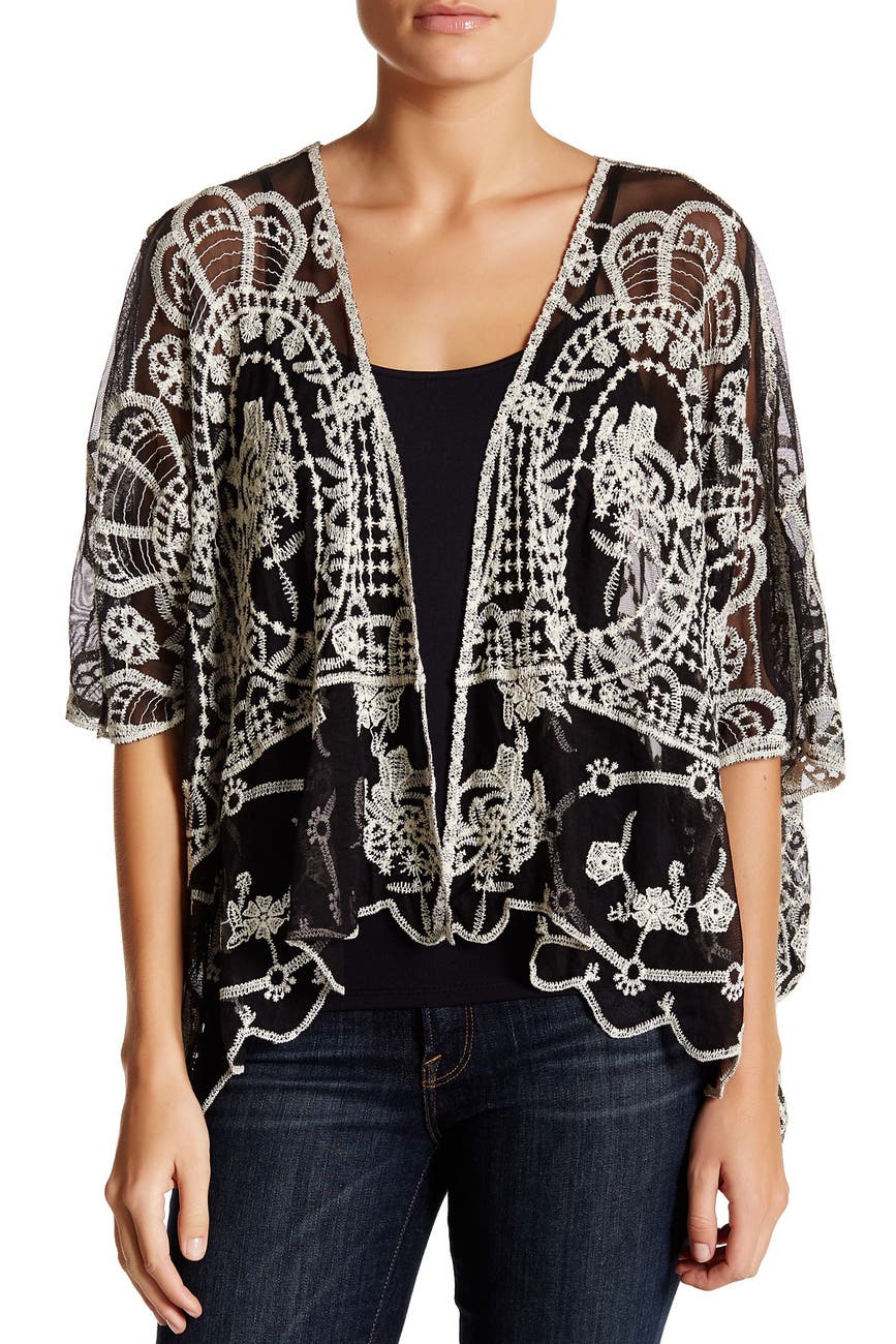 Forgotten Grace | Embroidered Mesh Cardigan | Nordstrom Rack