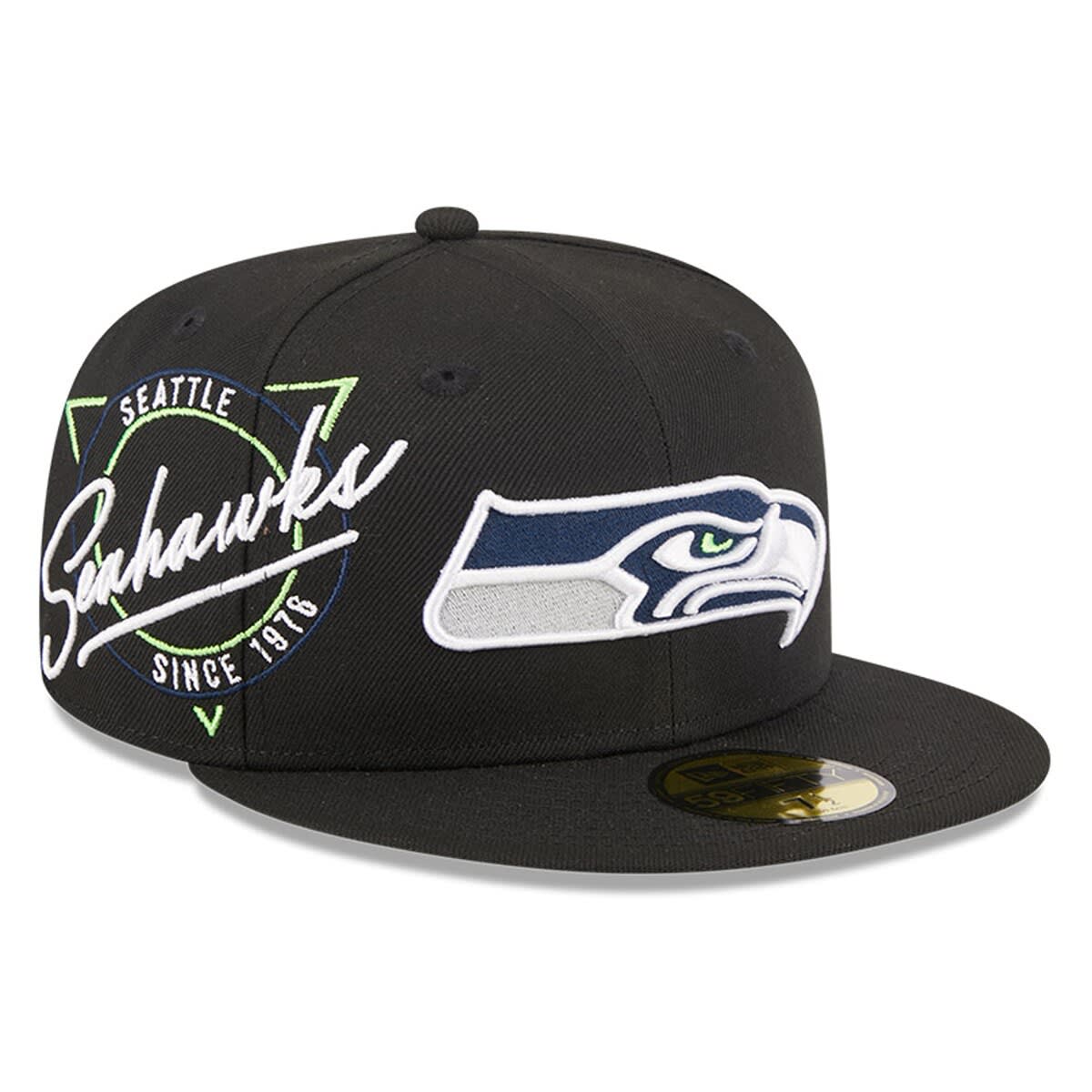 New Era Men's New Era Black Seattle Seahawks Neon 59FIFTY Fitted Hat ...