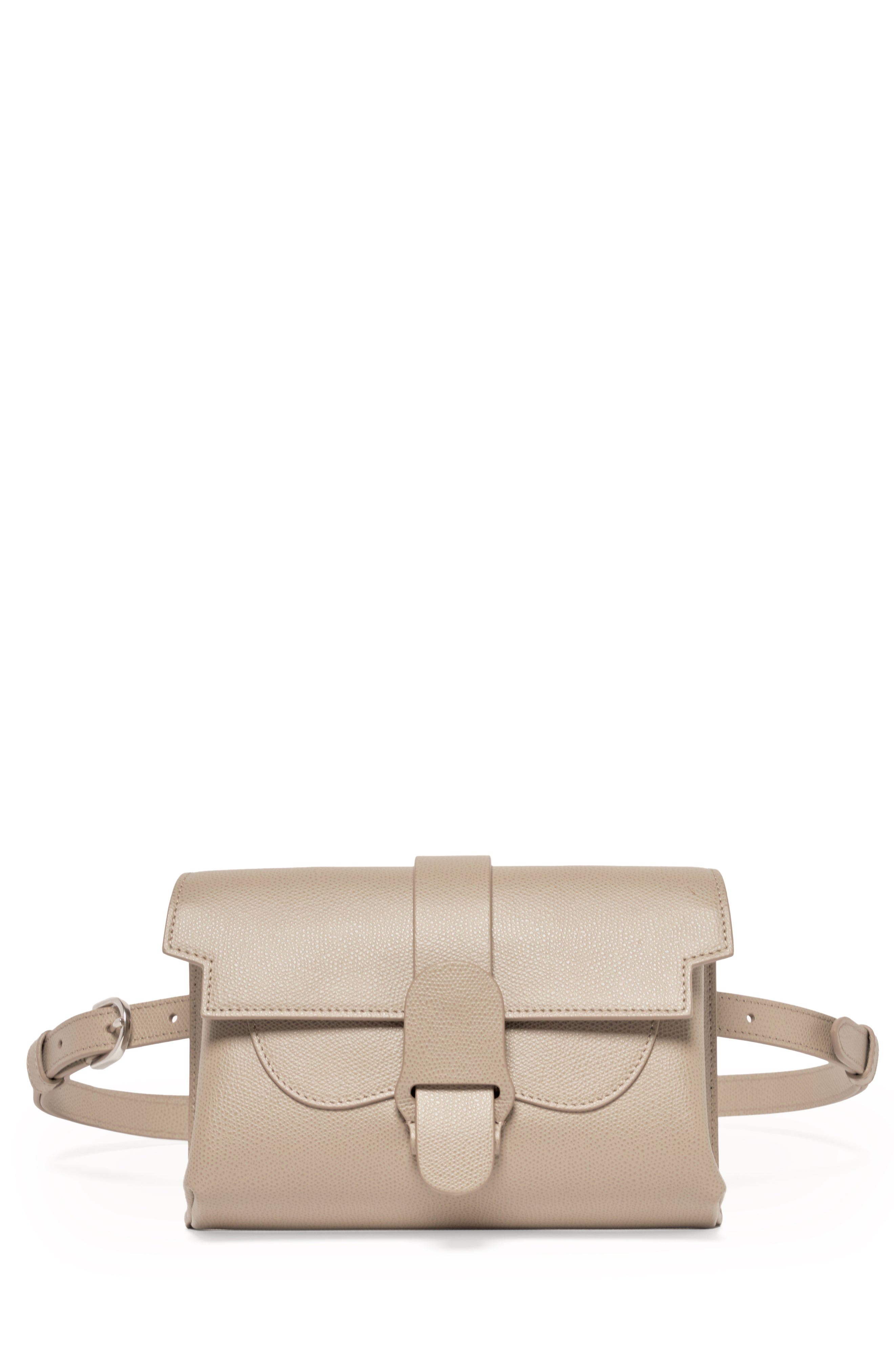 Senreve Aria Belt Bag Pebbled Leather 5-way Convertible Handbag In Sand ...