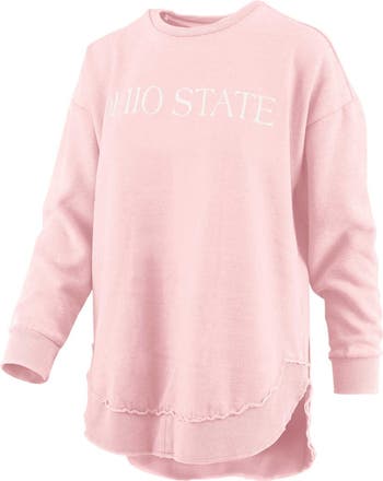 PRESSBOX Women's Pressbox Pink Ohio State Buckeyes Seaside Springtime Vintage Poncho Pullover ...