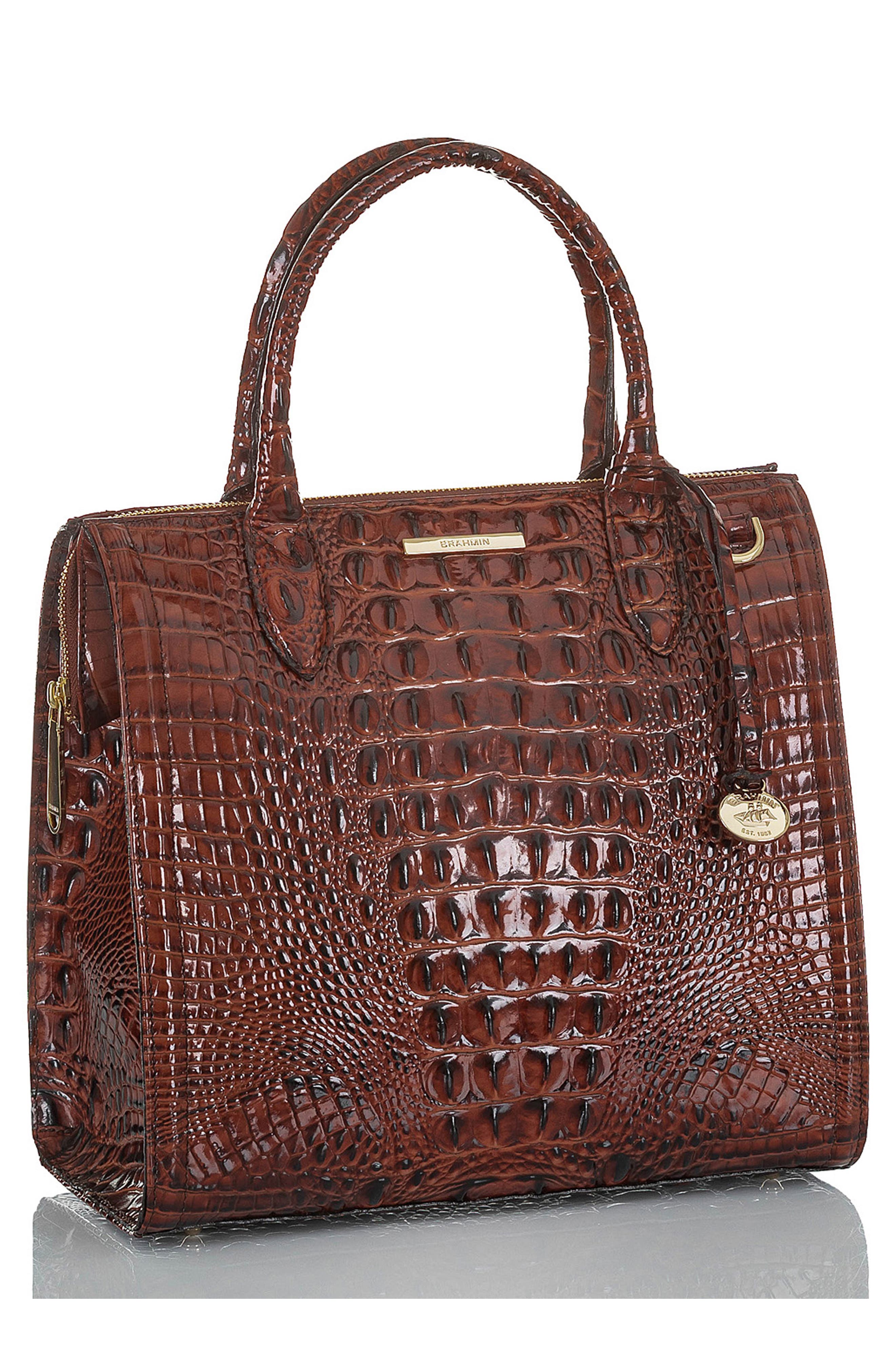 Brahmin Caroline Croc Embossed Leather Satchel | Nordstrom