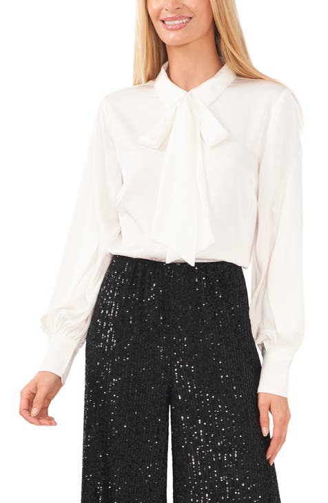 Button Up Bow Blouse
