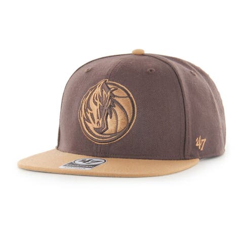Men's '47 Brown Dallas Mavericks No Shot Two-Tone Captain Snapback Hat