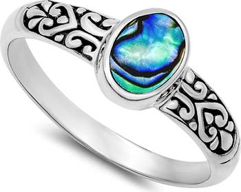 SAMUEL B. Sterling Silver Oval Abalone Ring | Nordstromrack