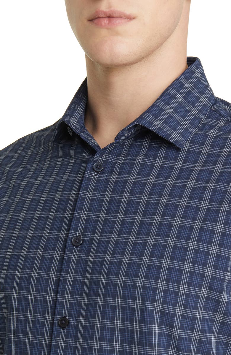 Mizzen+Main Leeward Navy Dallas Plaid No-Tuck Stretch Performance ...