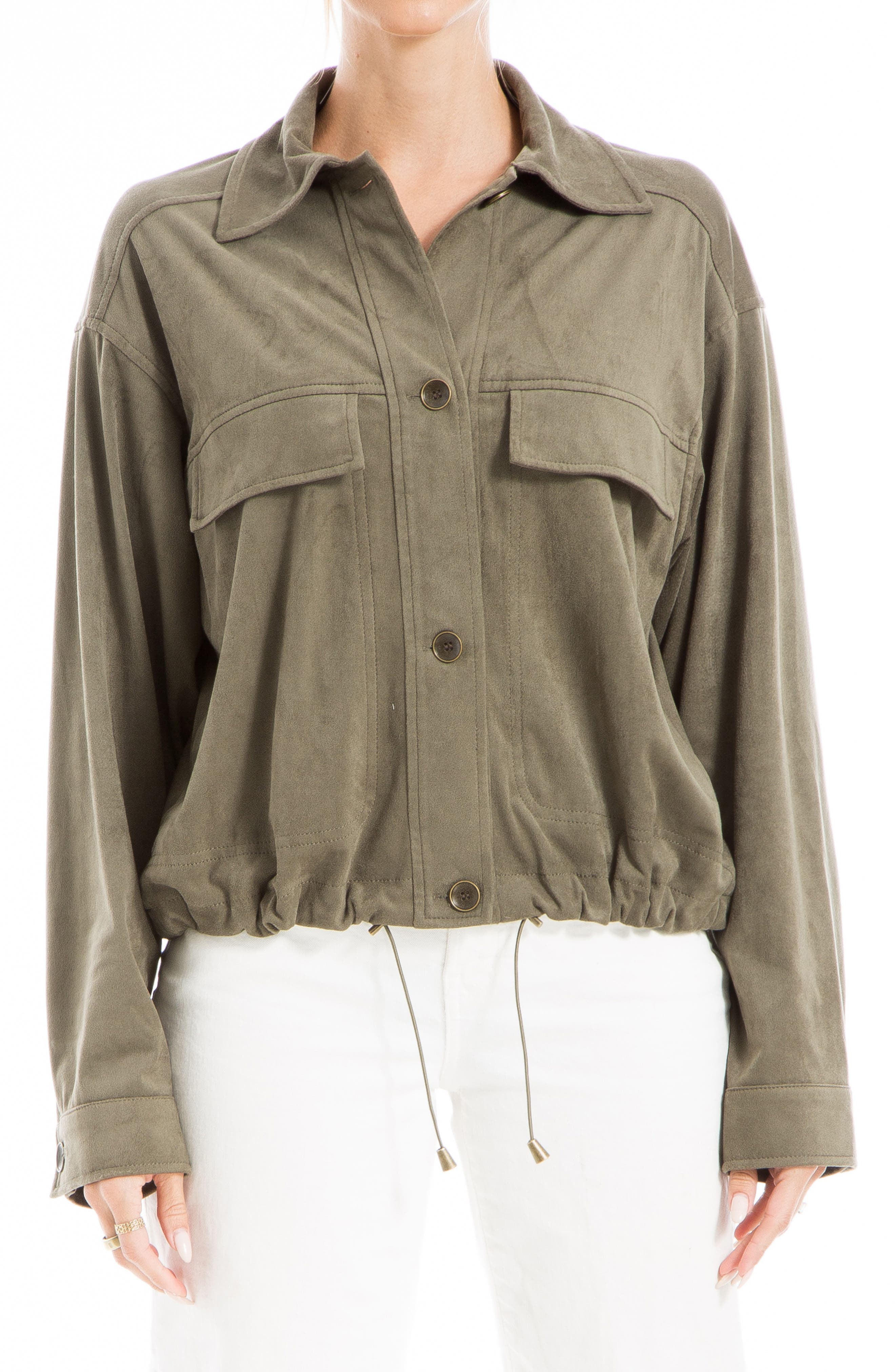 MAX STUDIO Faux Suede Bomber Jacket | Nordstromrack