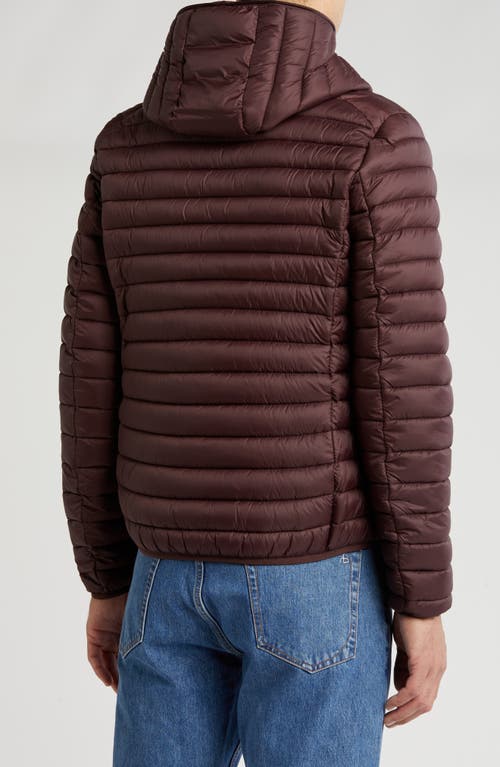 Save The Duck Water Repellent Hooded Packable Puffer Jacket In Burgundy ...