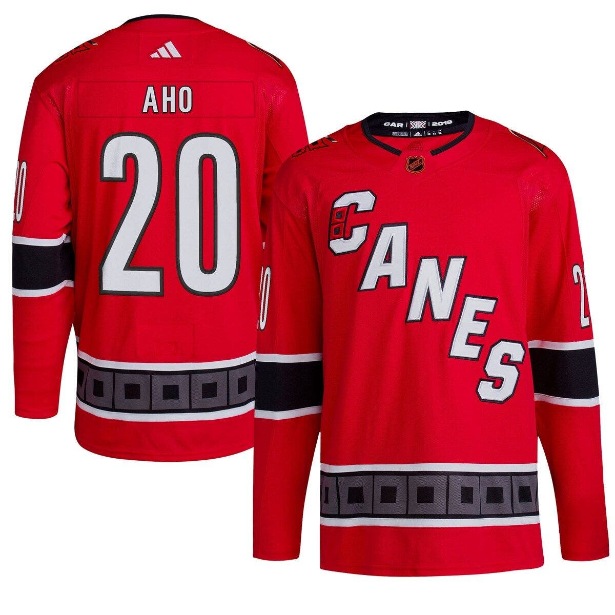 adidas Men's adidas Sebastian Aho Red Carolina Hurricanes Reverse Retro ...