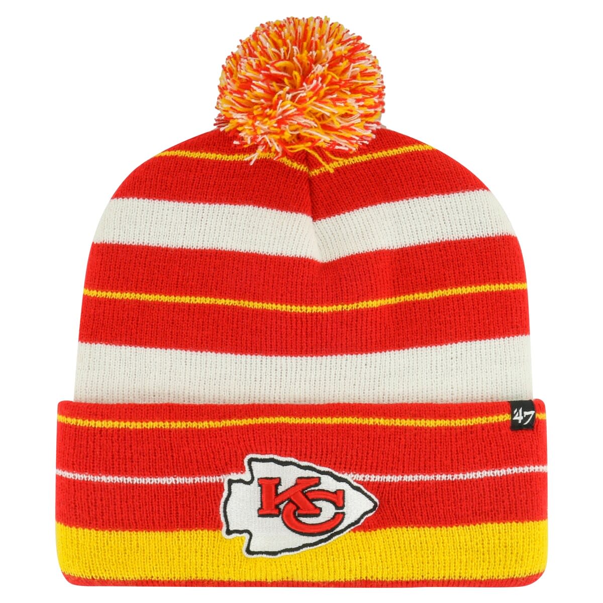 '47 Men's '47 Red Kansas City Chiefs Powerline Cuffed Knit Hat with Pom ...