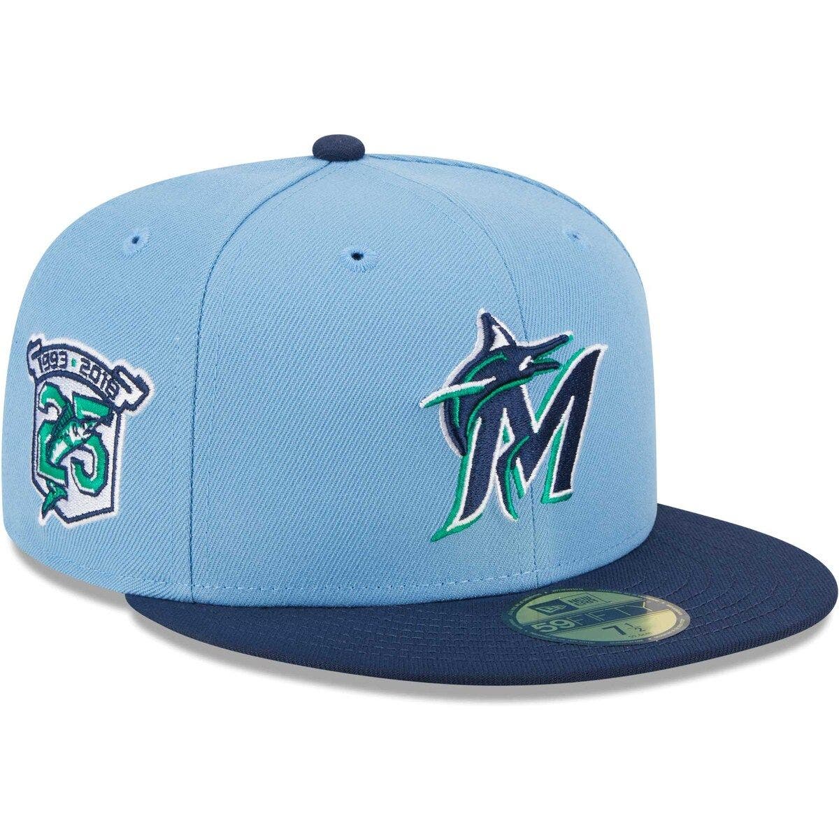 New Era Men's New Era Light Blue/Navy Miami Marlins Green Undervisor ...