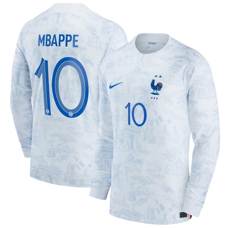 Nike Kylian Mbappe White France National Team 2022/23 Away Breathe ...
