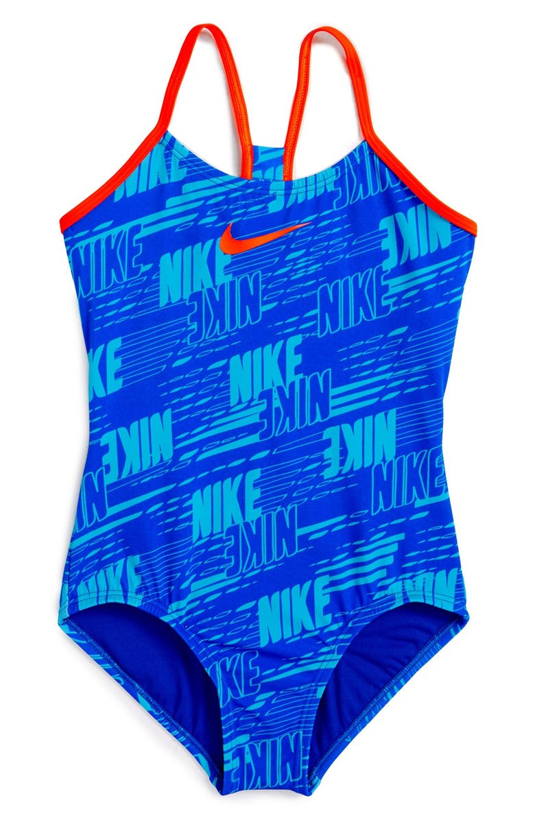 Nike Print One Piece Racerback Swimsuit Big Girls Nordstrom