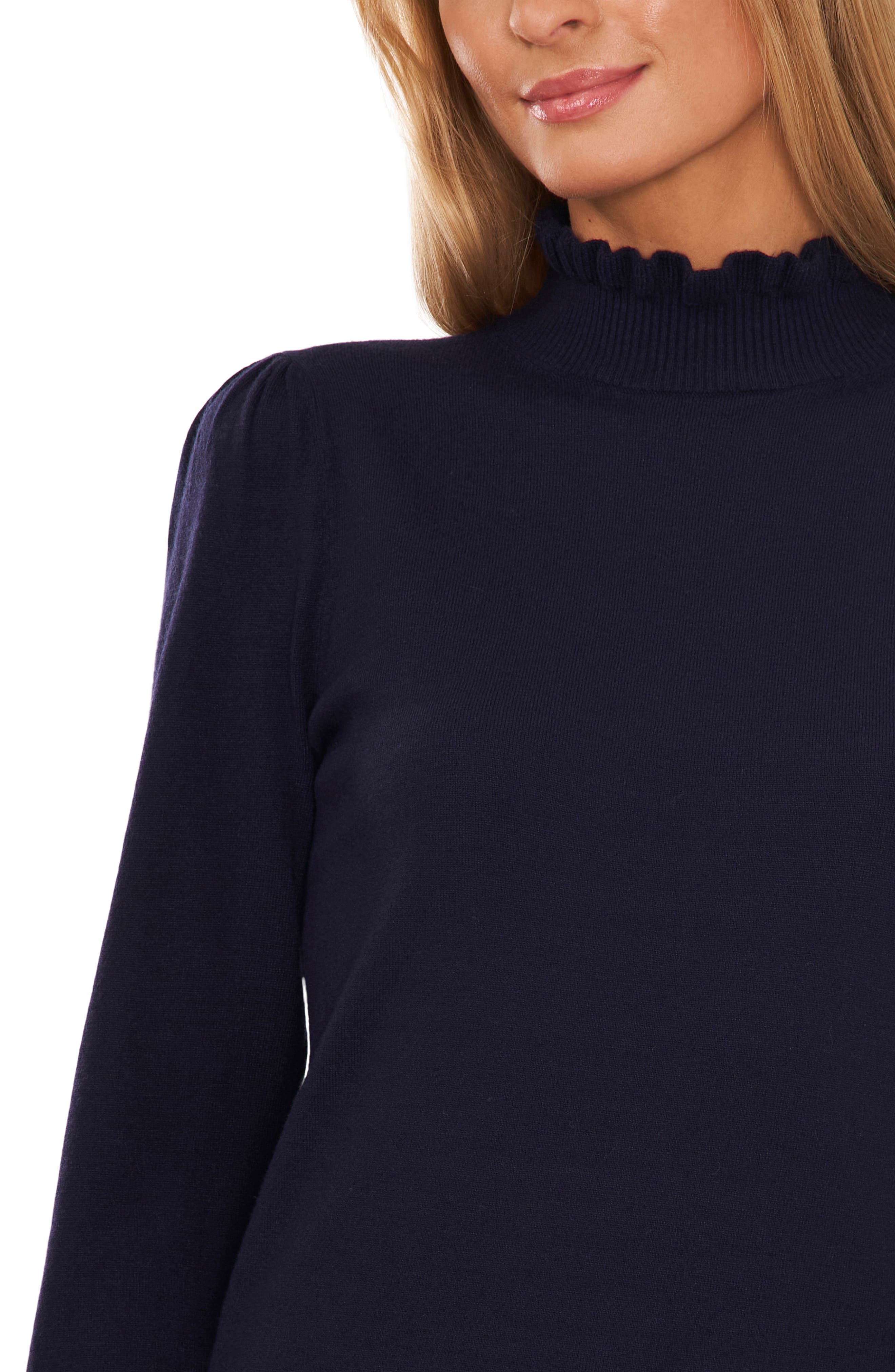 CeCe Ruffle Mock Neck Sweater | Nordstrom