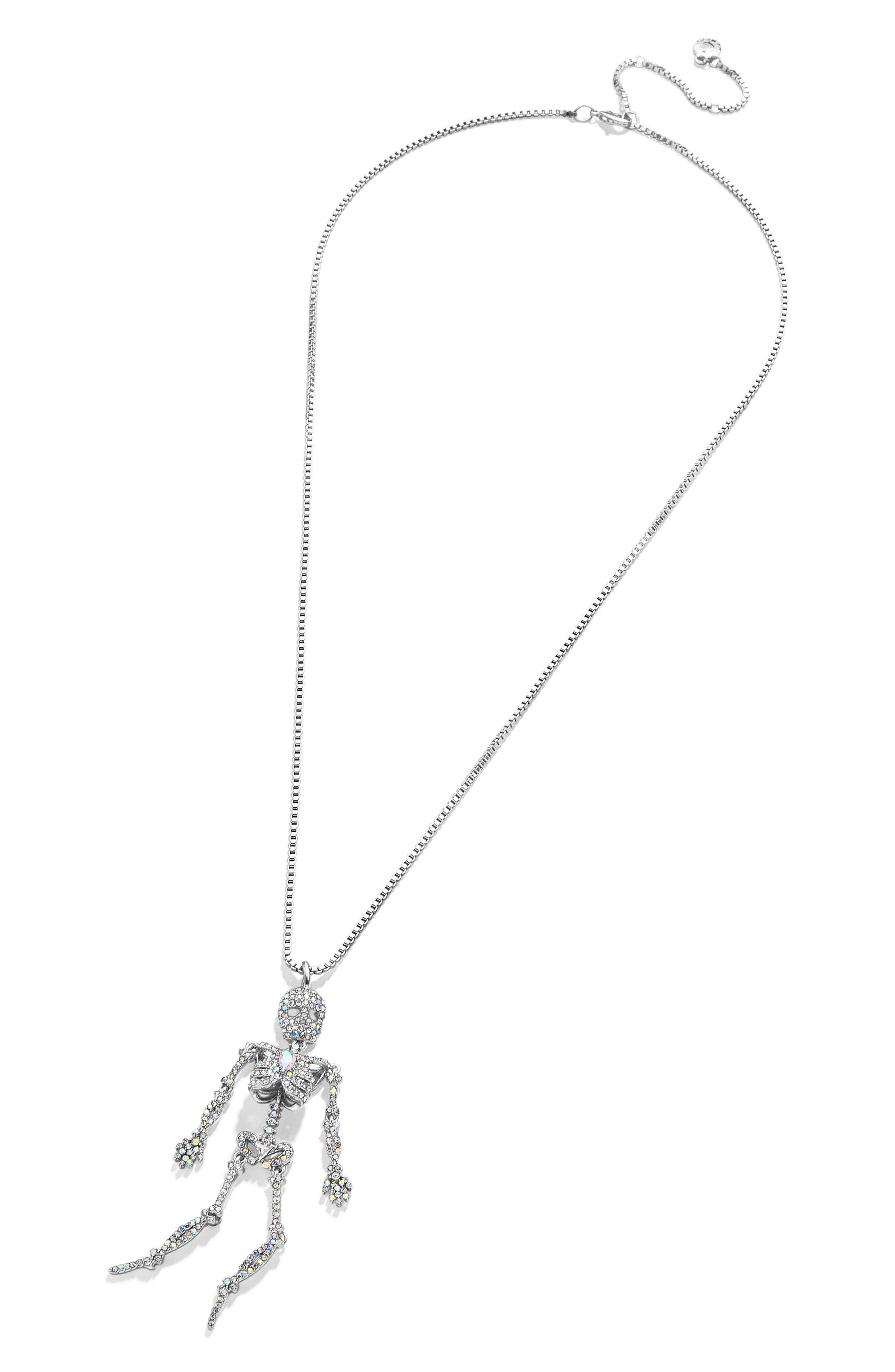 BaubleBar Shake Your Skeleton Pavé Crystal Pendant Necklace | Nordstrom