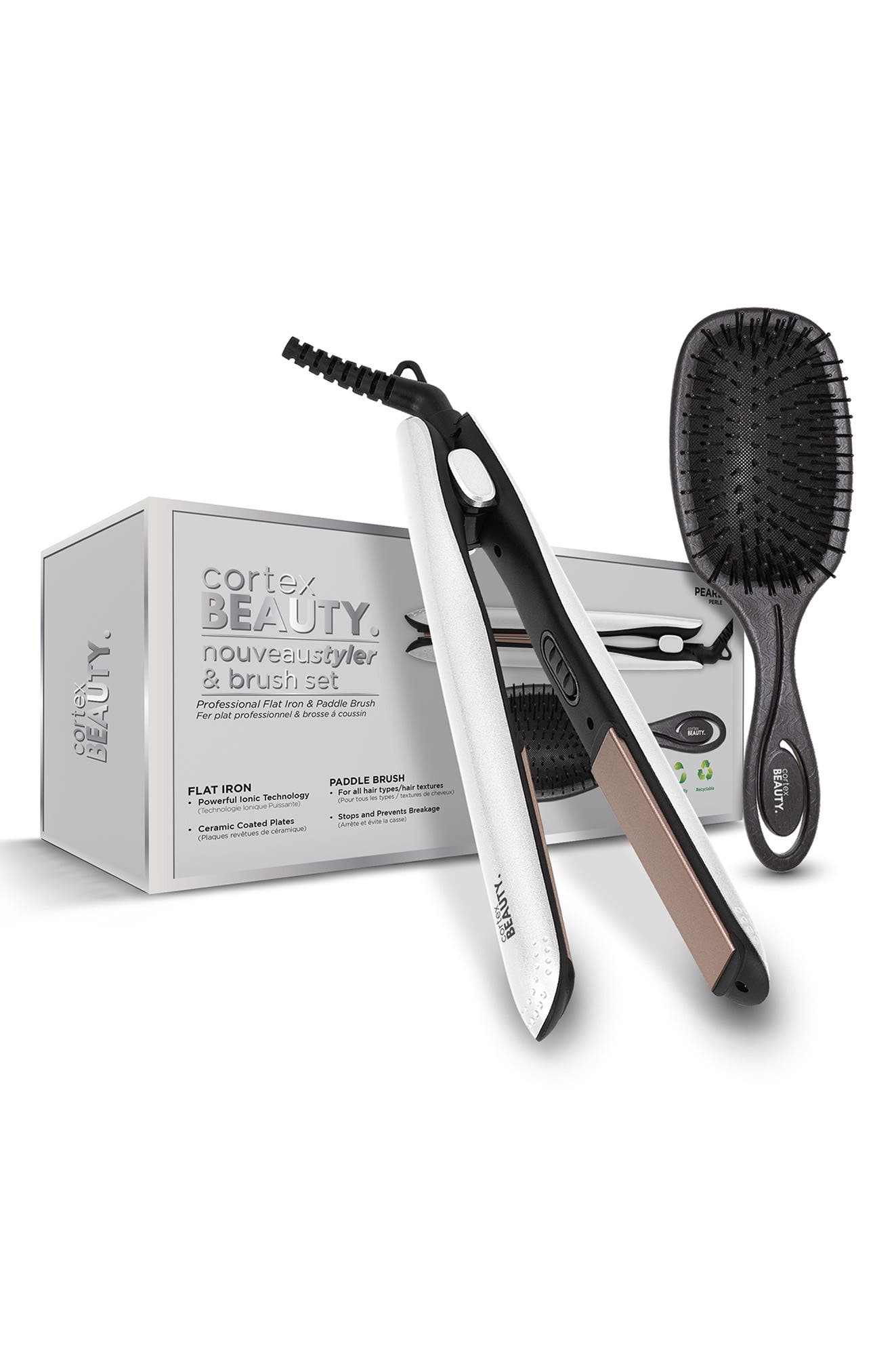 Cortex Beauty Nouveau Styler & Hair Brush Set In Pearl | ModeSens