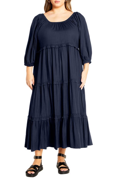 Tiered Plus-Size Midi Dresses | Nordstrom