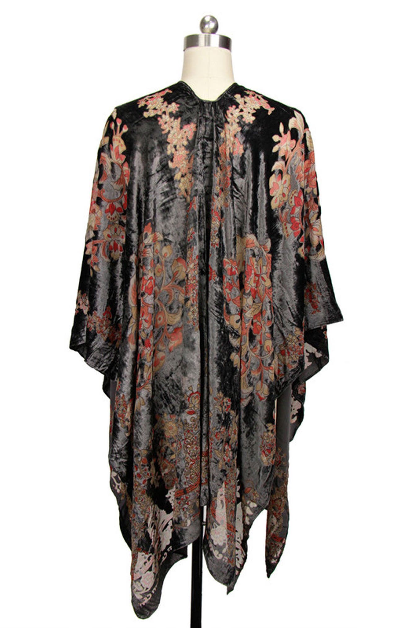 SAACHI Ella Floral Burnout Velvet Ruana | Nordstromrack