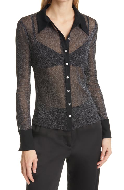 Women's Mesh Button Up Tops | Nordstrom