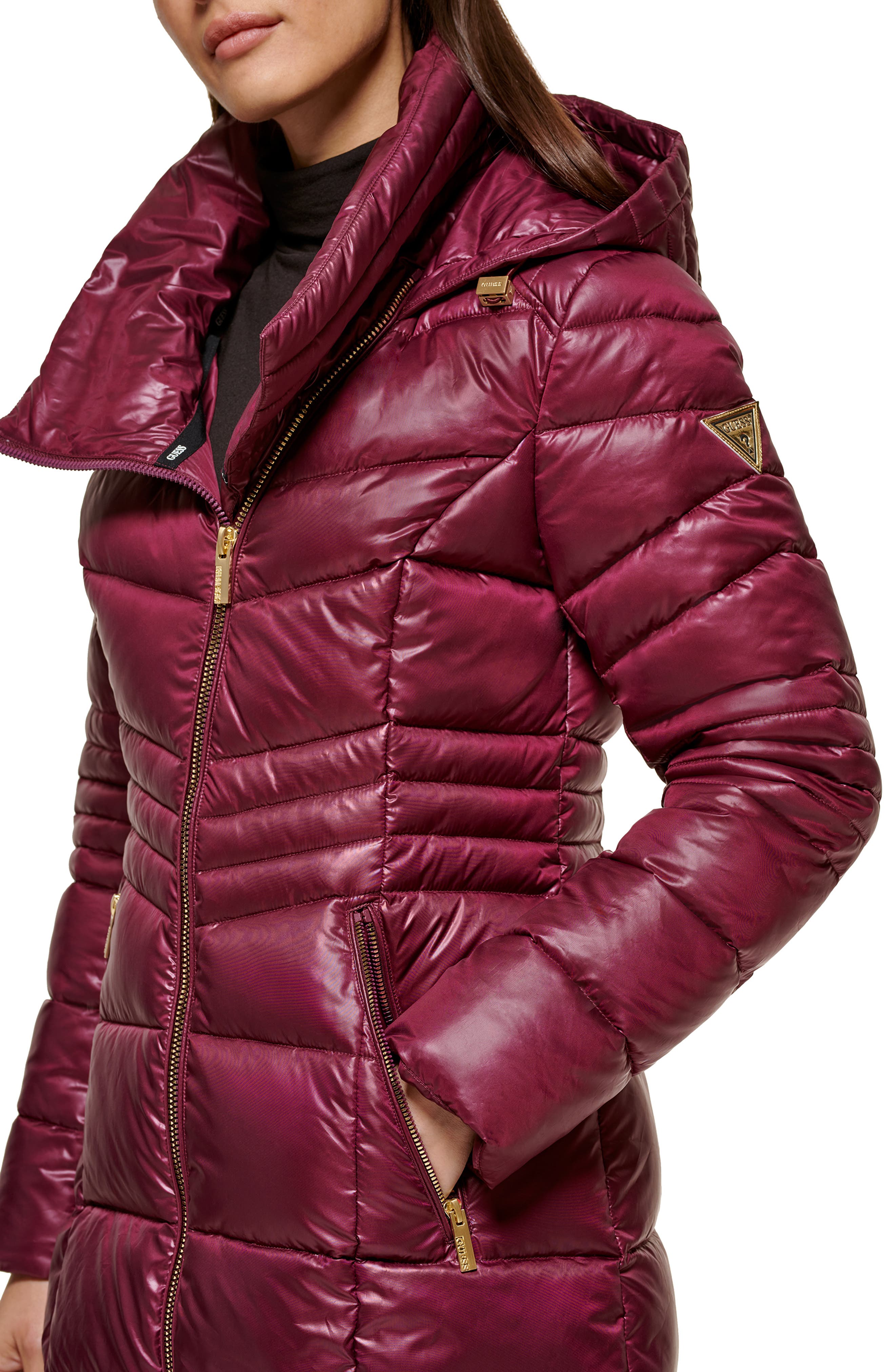 GUESS Water Resistant Hooded Puffer Jacket | Nordstromrack