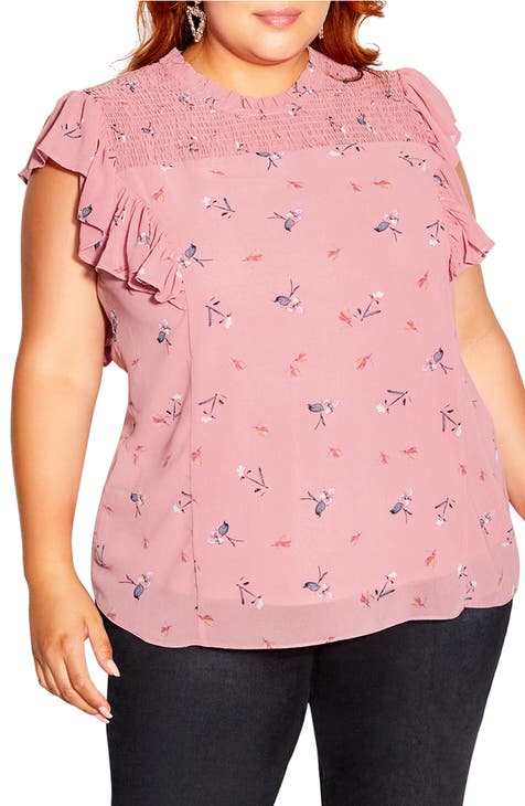 Elena Floral Smocked Blouse (Plus Size)