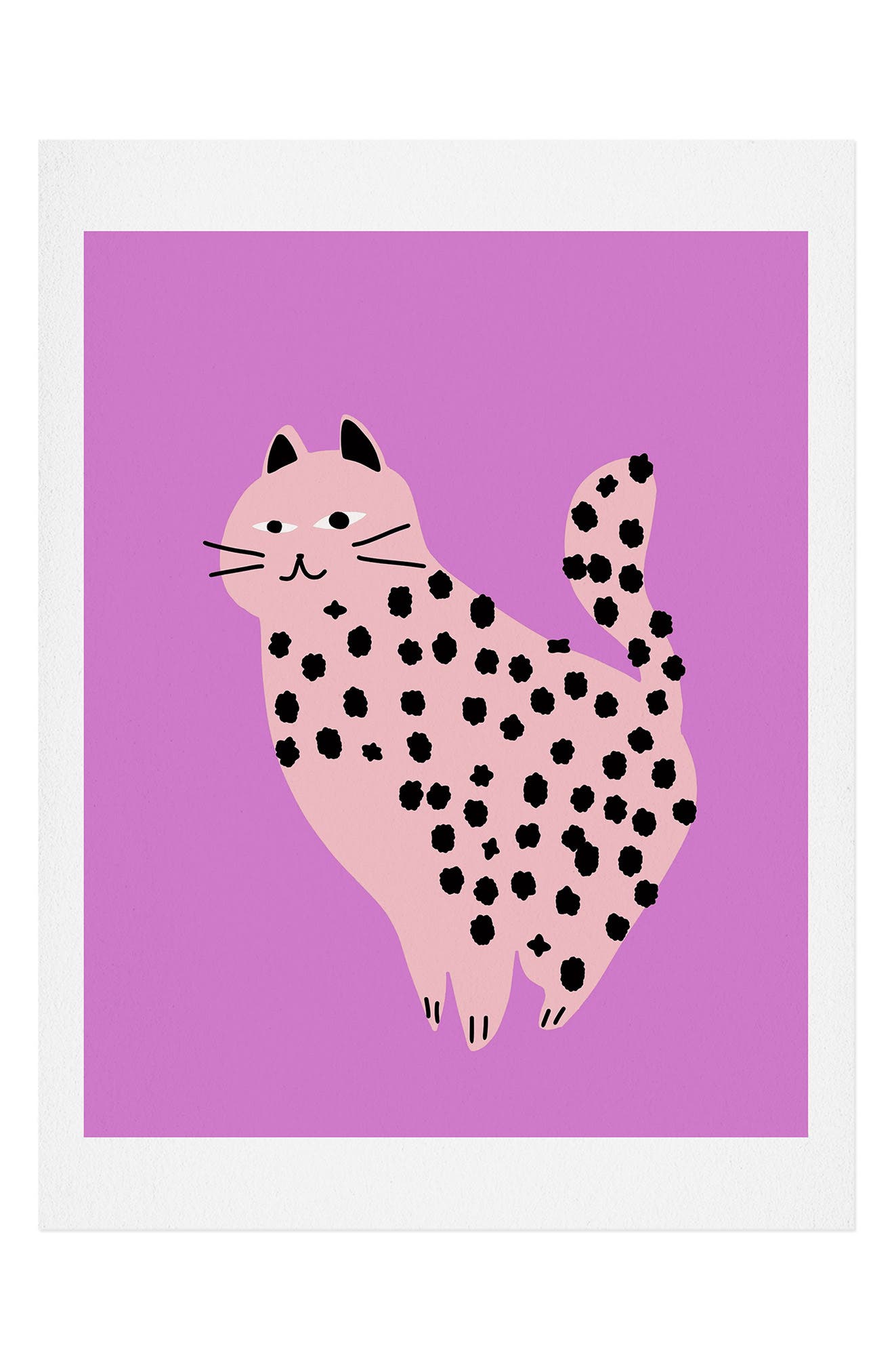 Deny Designs Little Dean Pink Power Cat Art Print In Multi | ModeSens