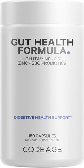 Codeage Gut Health Formula, L Glutamine, Zinc, Mushrooms, Licorice ...