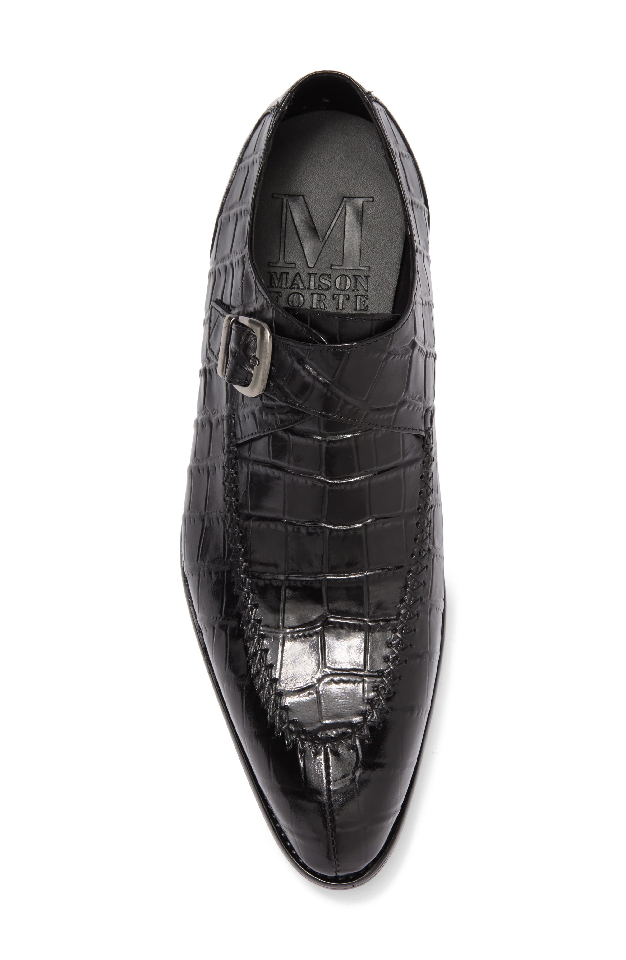 Maison Forte Richards Croc-Embossed Monk Strap Shoe (Men) | Nordstromrack