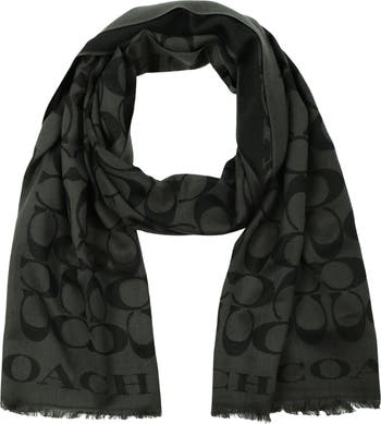 COACH Signature-C Silk & Cotton Stole | Nordstrom