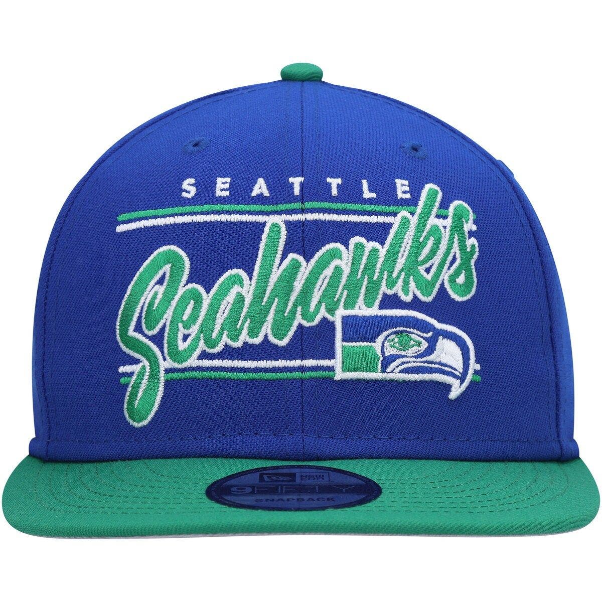 New Era Men's New Era Royal/Green Seattle Seahawks Team Script 9FIFTY ...