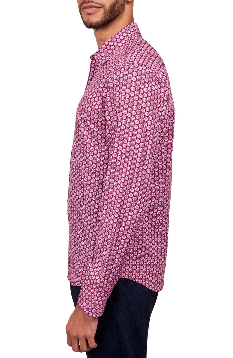 CONSTRUCT Slim Fit Medallion Print Four-Way Stretch Performance Button-Up Shirt | Nordstromrack