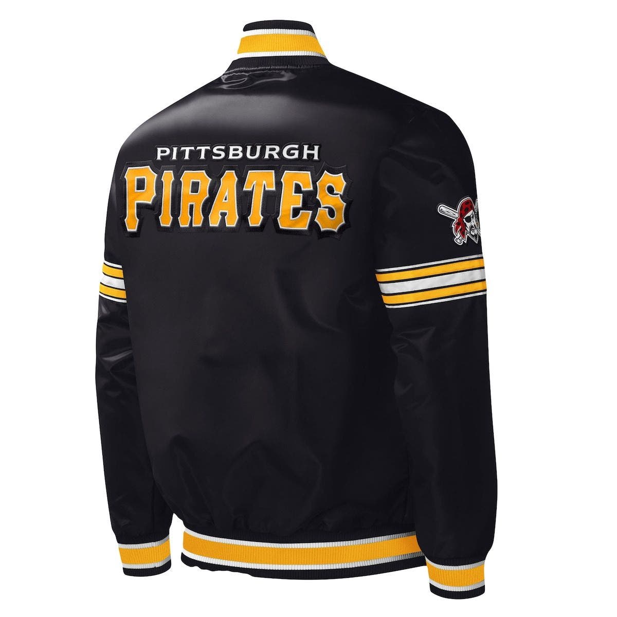 STARTER Men's Starter Black Pittsburgh Pirates Midfield Satin Full-Snap ...