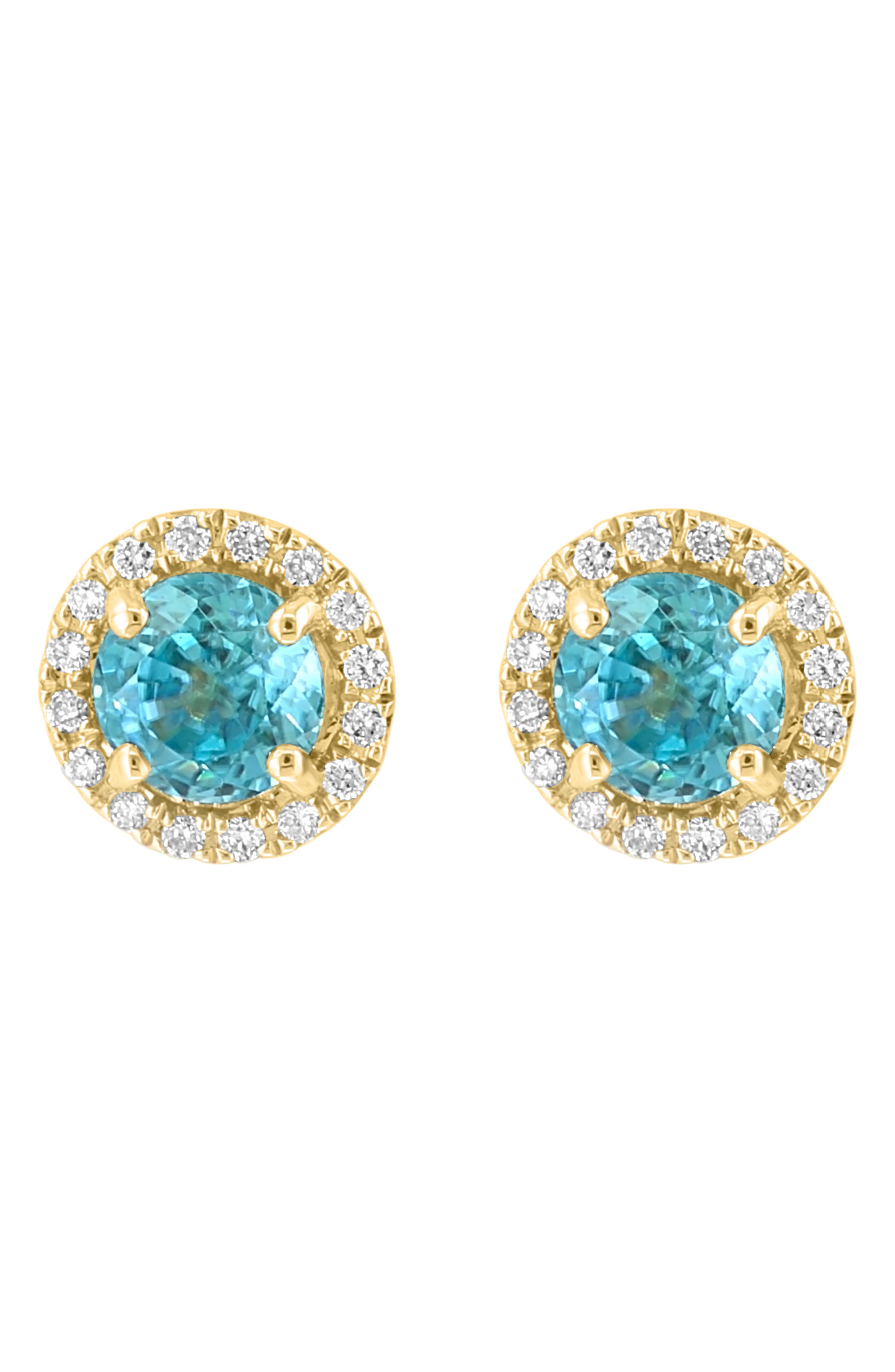 EFFY Diamond & Blue Zircon Stud Earrings - 0.12ct. | Nordstromrack
