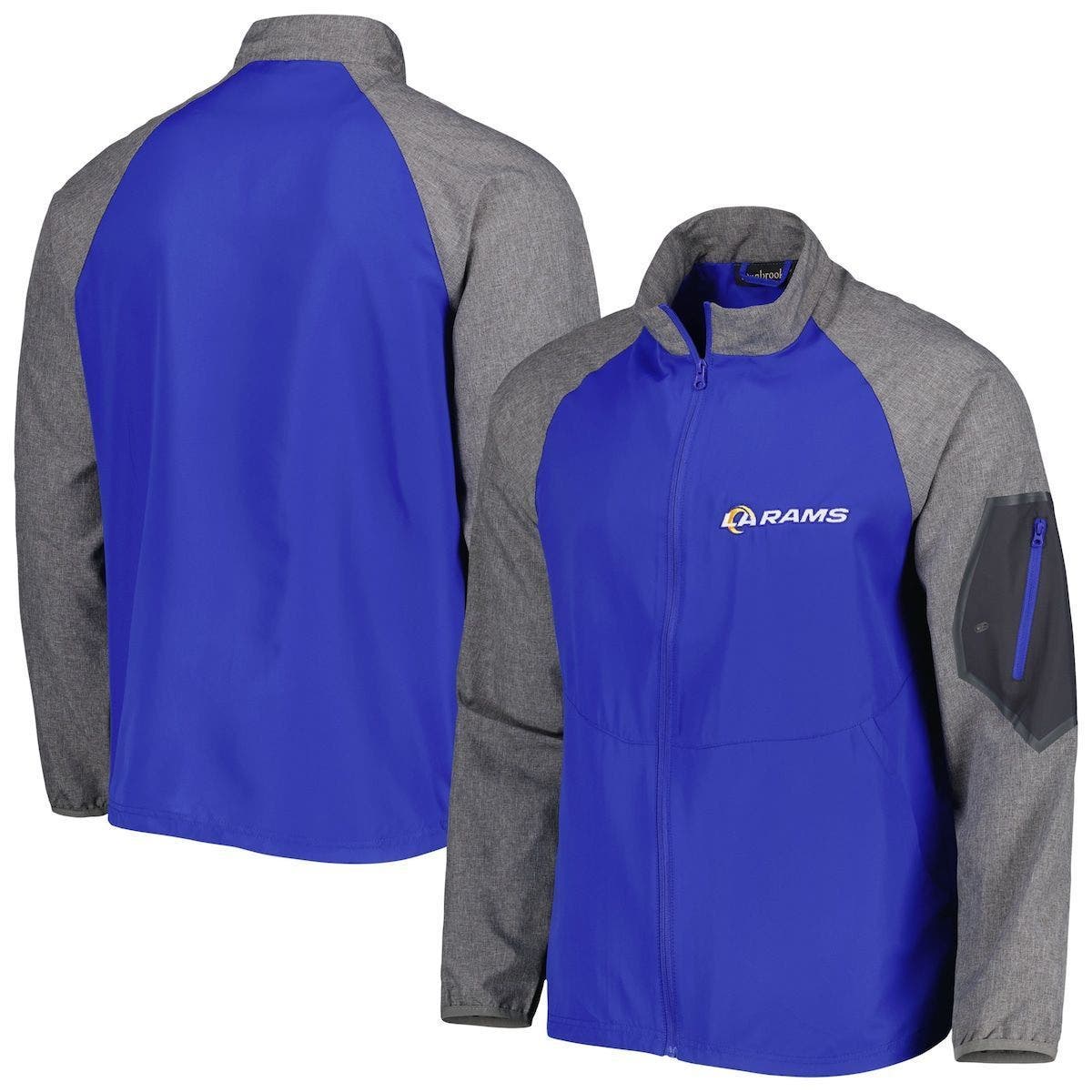 DUNBROOKE Men's Dunbrooke Royal Los Angeles Rams Hurricane Raglan Full ...