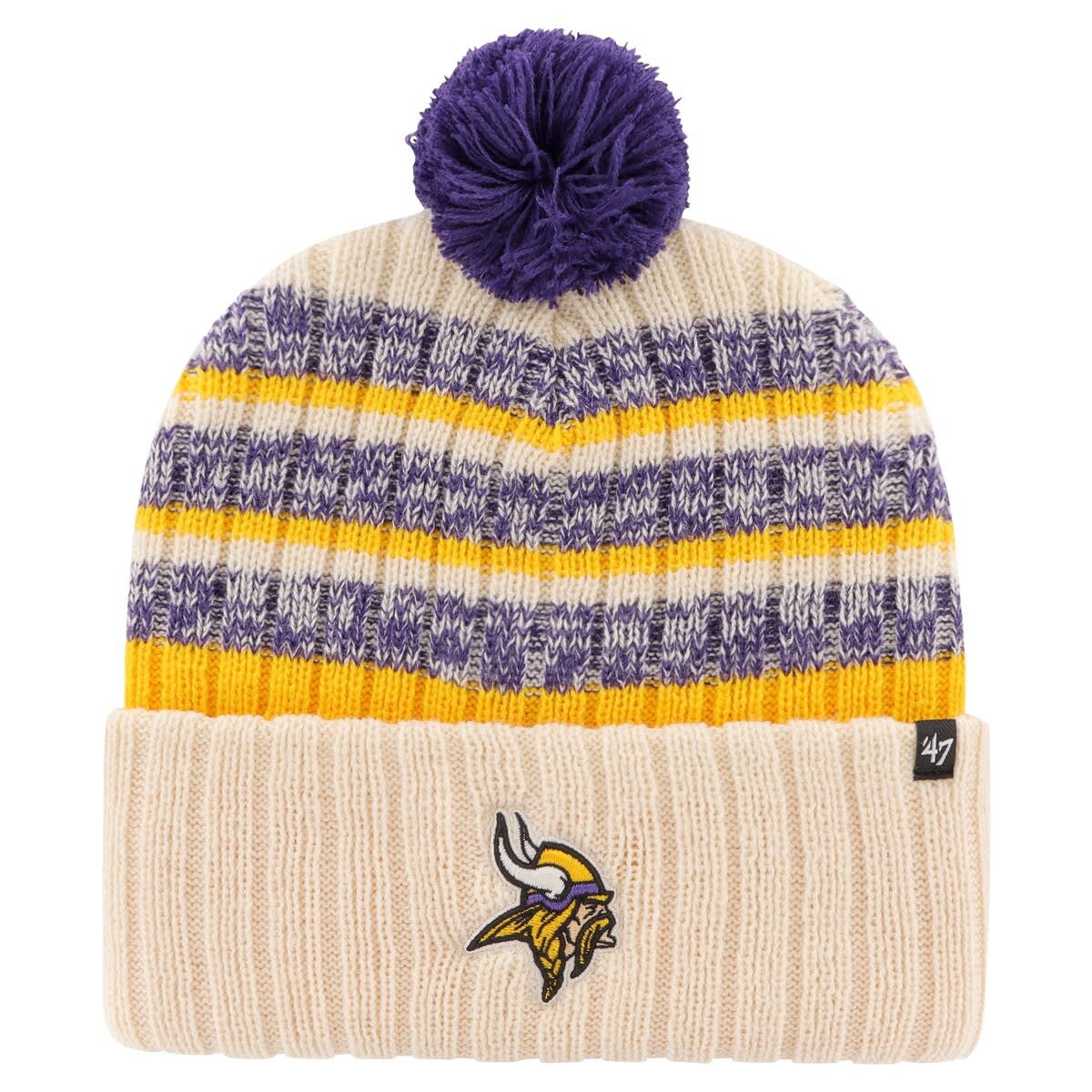 '47 Men's '47 Natural Minnesota Vikings Tavern Cuffed Knit Hat with Pom ...