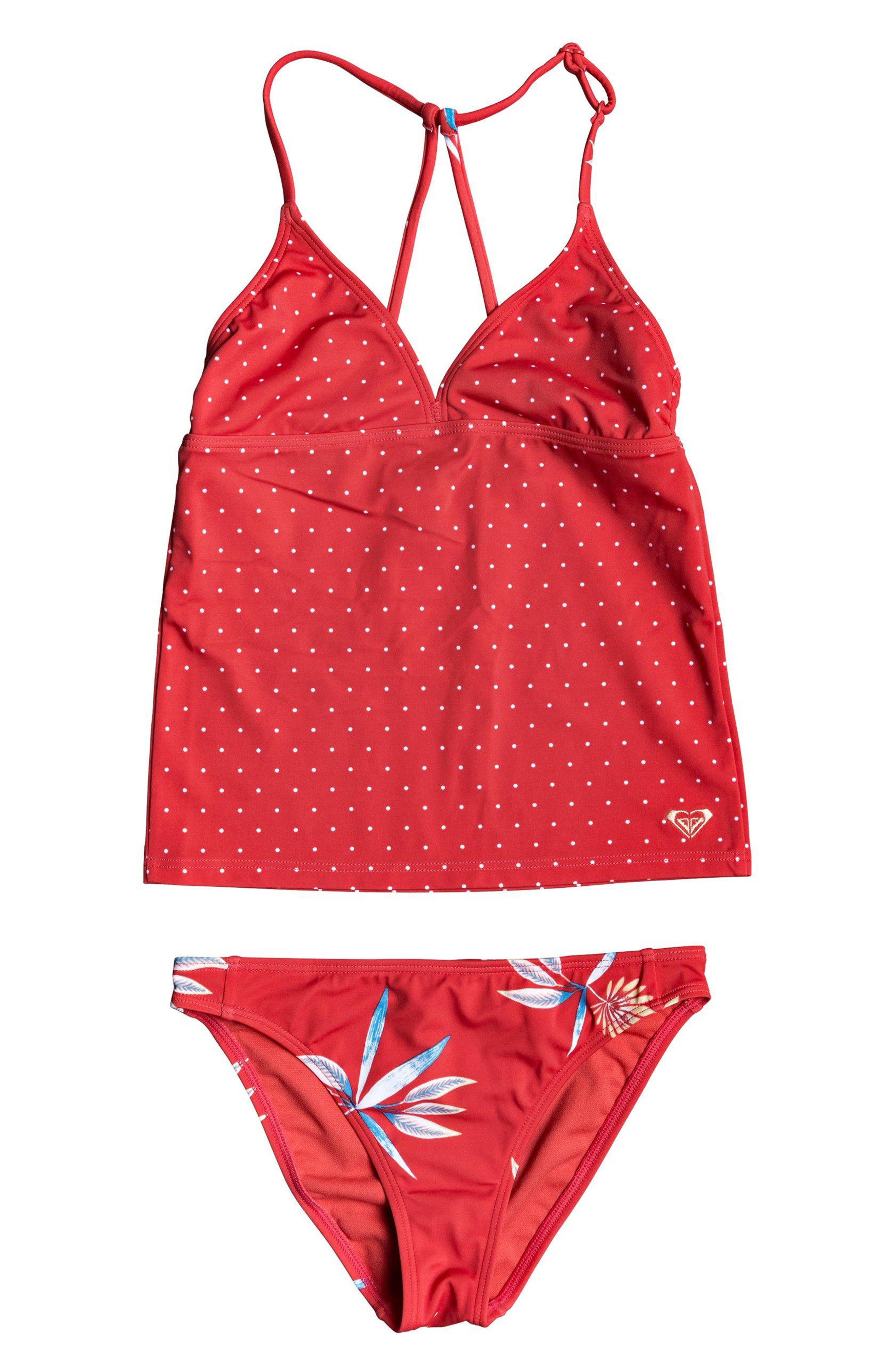 Roxy Folky Way Floral & Dot Two-Piece Swimsuit (Big Girls) | Nordstrom