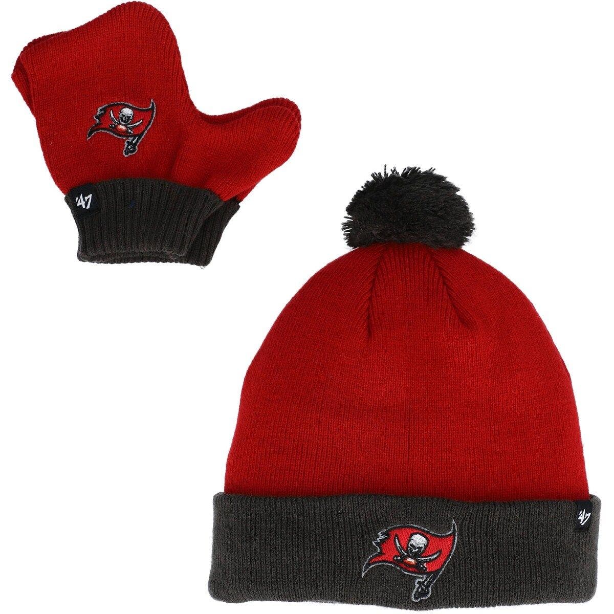 '47 Toddler '47 Red/Pewter Tampa Bay Buccaneers Bam Bam Cuffed Knit Hat ...