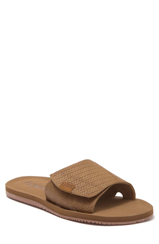 Flojos Duke Braided Textured Slide Sandal In Tan Weave | ModeSens